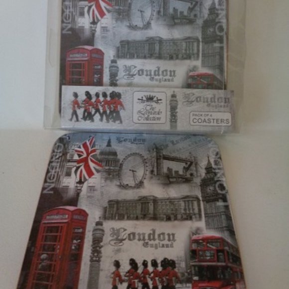Dining | Leonardo Uk Pack Of 4 London Landmark Coasters Laminated Cork ...